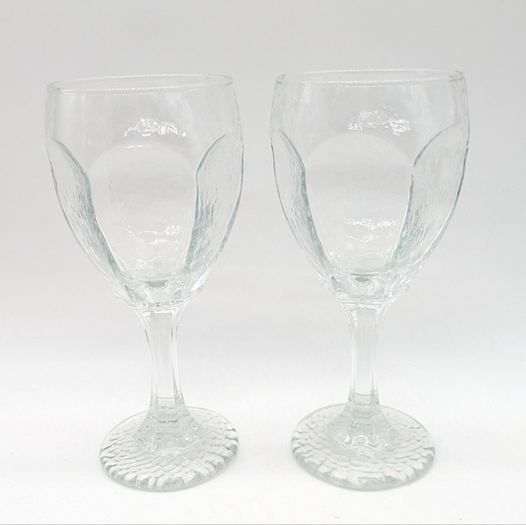 Vintage | Dining | Vintage Libbey Chivalry Textured Clear Glass Goblets ...